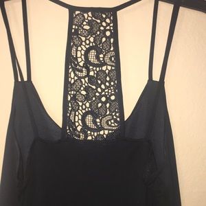 Express | Tops | Express Pleated Neck Crochet Back Blouson Cami | Poshmark